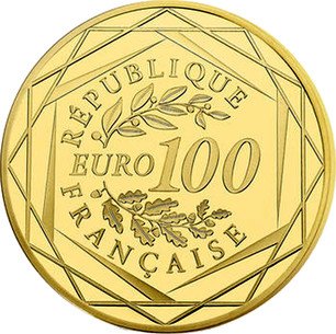 French Gold 100 Euro "UEFA Euro in France" 2016 | coinscatalog.NET