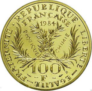 French Gold 100 Francs "Piedfort 50th Anniversary - Death of Marie ...