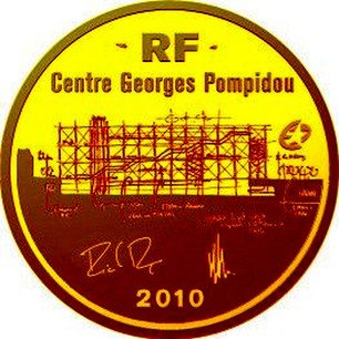 French 10 Oz Gold 1000 Euro "Georges Pompidou Centre" 2010 KM# 1682 ...