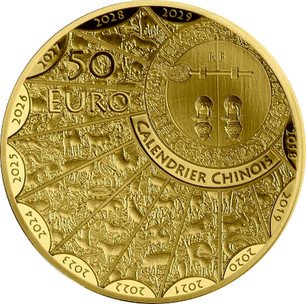 French Gold 50 Euro "Year of the Rat" 2020 | coinscatalog.NET