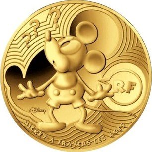 French Gold 500 Euro "Mickey Mouse Through the Ages. Plane Crazy" 2016 ...