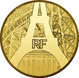 French 5 Oz Gold 500 Euro "Paris. Eiffel Tower" 2014 KM# 2145 ...