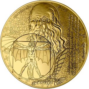 French Gold 5000 Euro "Leonardo da Vinci. Mona Lisa" 2019 ...