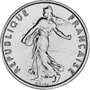 French Gold 1/2 Franc Modern Republic Decimal Coinage 1973 KM# P475 ...