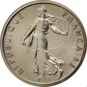 French Nickel 1/2 Franc "Piedfort" 1972 KM# P449 | coinscatalog.NET