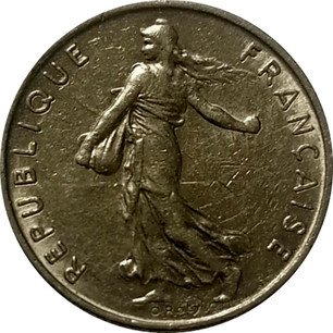 French Silver 1/2 Franc "Piedfort -O. Roty" 1965-1990 | coinscatalog.NET