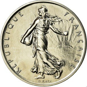 French Nickel 1 Franc "O. Roty - Piedfort" 1979 KM# P637 | coinscatalog.NET