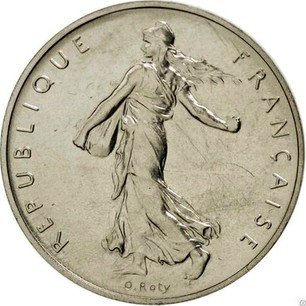 French Nickel 1 Franc "O. Roty - Piedfort" 1960 KM# P330 | coinscatalog.NET
