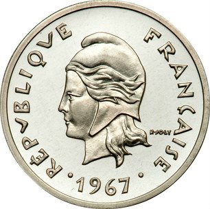 French Silver 10 Francs "Piedfort" 1967 KM# P2 | coinscatalog.NET