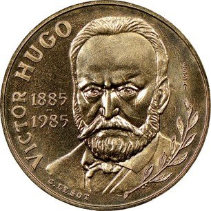 French Copper-Aluminum-Nickel 10 Francs "Victor Hugo Piedfort" 1985 ...