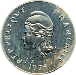 French Silver 100 Francs "Piedfort- New Caledonia" 1979 KM# P10a ...