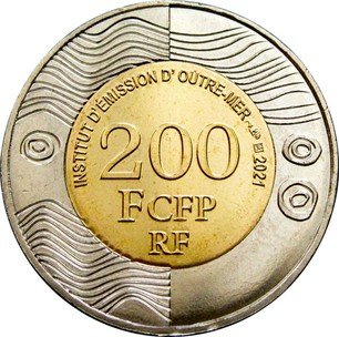 French Bi-Metallic 200 Francs CFP "Coin for French Communities in the ...