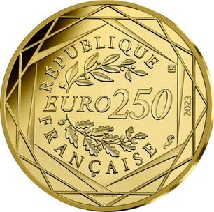 French Gold 250 Euro "The Olympic Phryge" 2023 | coinscatalog.NET
