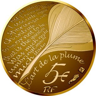 Moneda de 5 Euros de Oro Francesa "400 Aniversario del Nacimiento de ...