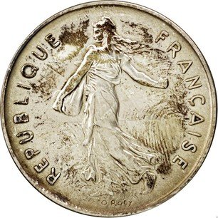 French Silver 5 Francs "Piedfort" 1976 KM# P558 | coinscatalog.NET
