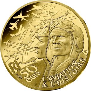 French 1/4 Oz Gold 50 Euro "Dassault Rafale" 2022 | coinscatalog.NET