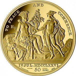French Gold 50 Euro "Great Seal of the United States" 2022 KM# 3111 ...