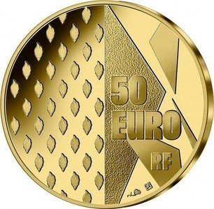 French Gold 50 Euro "The Team of France" 2021 KM# 3025 | coinscatalog.NET