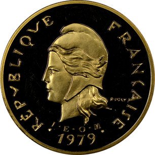 French Gold 50 Francs "French Polynesia" 1979 KM# P27 | coinscatalog.NET