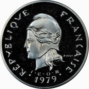 French Silver 50 Francs "French Polynesia" 1979 KM# P26 | coinscatalog.NET