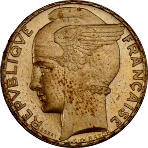 French Aluminum-Bronze 100 Francs "Essai by Lucien Bazor" 1929 KM# E62 ...