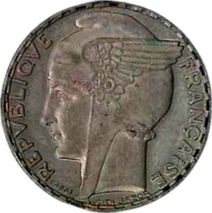 French Tin 100 Francs "Essai by Lucien Bazor" 1929 | coinscatalog.NET