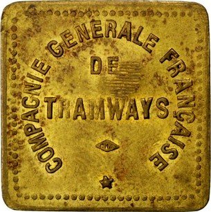 French Brass 20 Centimes "Le Havre. General of Tramways" 1916 ...