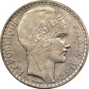 French Silver 20 Francs "Essai by Turin. Piedfort" 1929 KM# PE299 ...