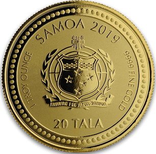 Samoan 1 Oz Gold 20 Tala "Seahorse" 2019 | coinscatalog.NET