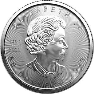 Canadian 1 Oz Platinum 50 Dollars "Maple Leaf. Transition obverse ...