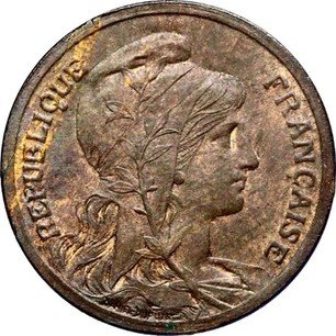 French Bronze 1 Centime "Daniel-Dupuis" 1898 | coinscatalog.NET