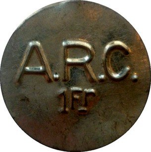 1 franco francés de acero inoxidable "París. Cruz Roja Americana" 1945 ...