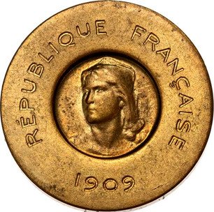 French Aluminum-Bronze 10 Centimes "Essai by Rude" 1909-1910 ...