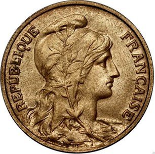 French Bronze 10 Centimes "Essai" 1898 KM# AE38 | coinscatalog.NET