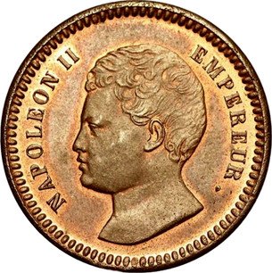 French Bronze 10 Centimes "Essai Heavy. Napoleon II" 1816 ...