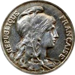 French Silver plated Bronze 10 Centimes "Liberty" 1898 | coinscatalog.NET