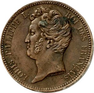 French Bronze plated Lead 100 Francs "Louis Philippe Pattern" 1831 ...