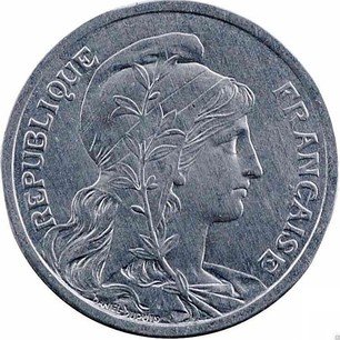 French Aluminum 2 Centimes "Essai Piedfort" 1908 | coinscatalog.NET