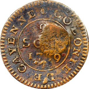French 2 Sou "Saint Barthelemy Coinage" 1834 KM# 2.4 | coinscatalog.NET