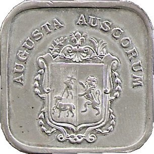 French Aluminum 25 Centimes "Augusta Auscorum" 1916 | coinscatalog.NET