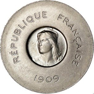 French Aluminum 25 Centimes "Essai by Francois Rude" 1909 ...
