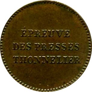 French Bronze 25 Centimes "Trial Coin" 1845 | coinscatalog.NET