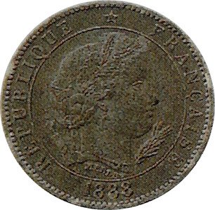 French Cardboard 5 centimes "Essai by Merley. Type II" 1888 ...