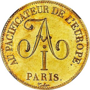 5 francos de oro franceses "Visita de Alejandro I a la Casa de la ...