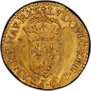 French Gold 1/2 ECU "Louis XIII" 1611-1643 | coinscatalog.NET