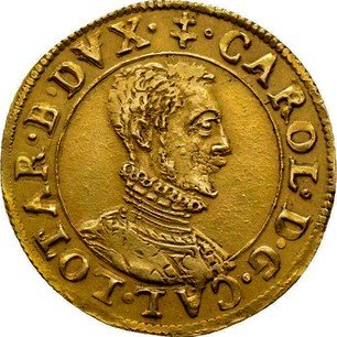 French Gold 1/2 Pistole "Charles III" 1545-1608 | coinscatalog.NET