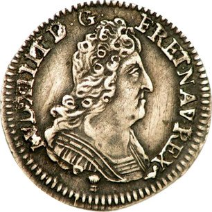 French Silver 1/20 ECU "Louis XIV" 1710-1715 | coinscatalog.NET