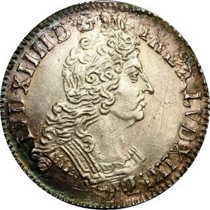 French Silver 1/4 ECU "Louis XIV 2nd Type" 1704-1709 | coinscatalog.NET