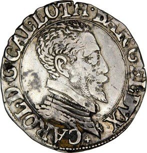 French Silver 1/4 Teston "Charles III Old Bust and Flat Collar" 1582 ...