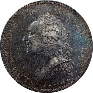 French Silver 1 Ecu "by Calonne" 1786 | coinscatalog.NET